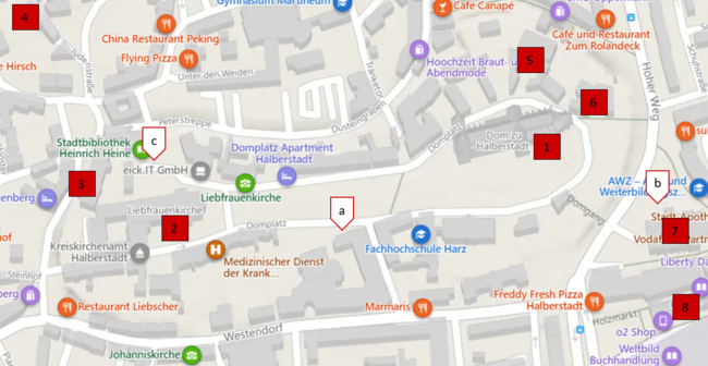 Standorte an Sehenswürdigkeiten